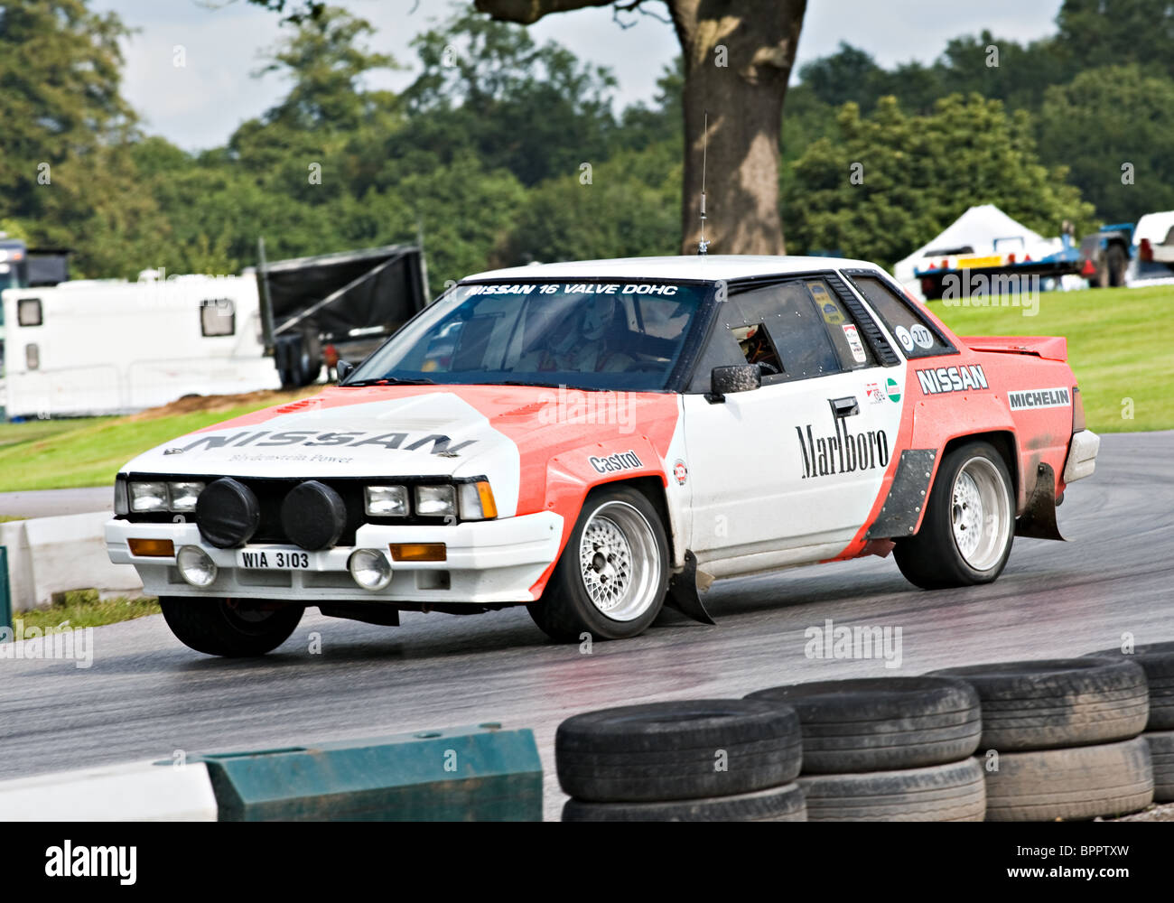 Nissan Group B Rally Car on Track at Oulton Park Motor Racing Circuit ...