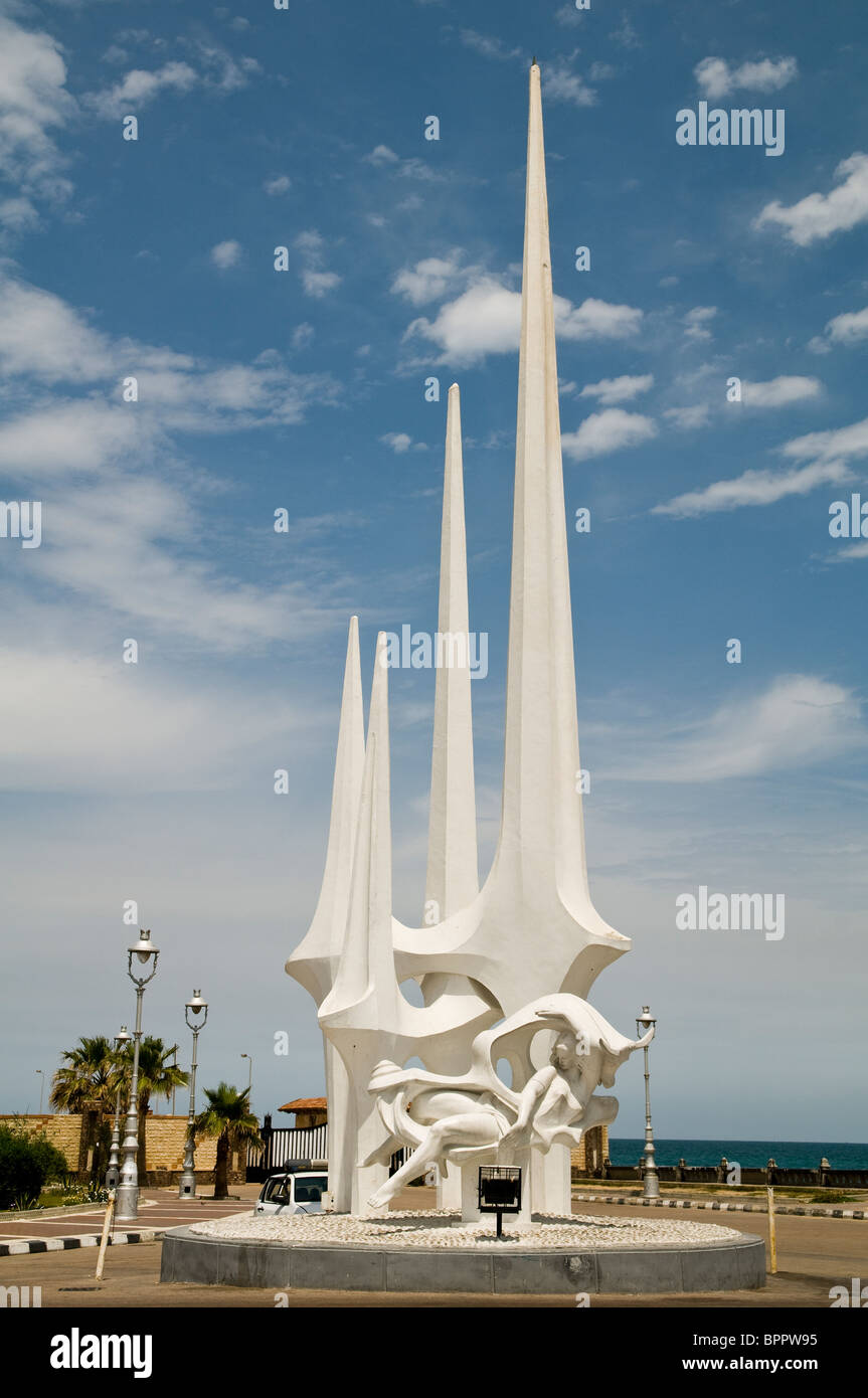 A beautiful sculpture near the promenade of Alexandria, Egypt Stock ...
