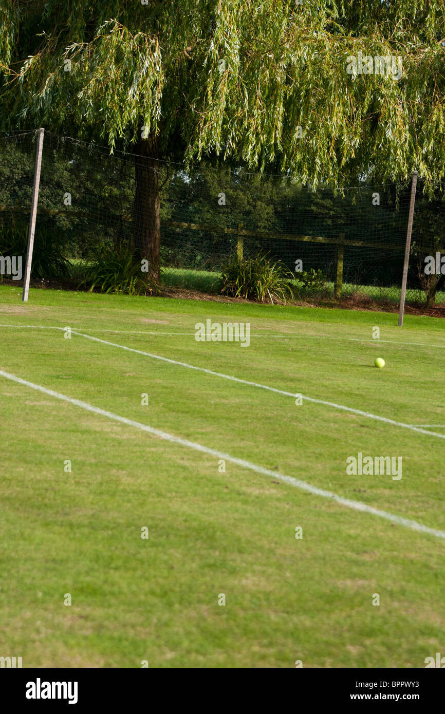 Grass tennis court in garden hi-res stock photography and images - Alamy