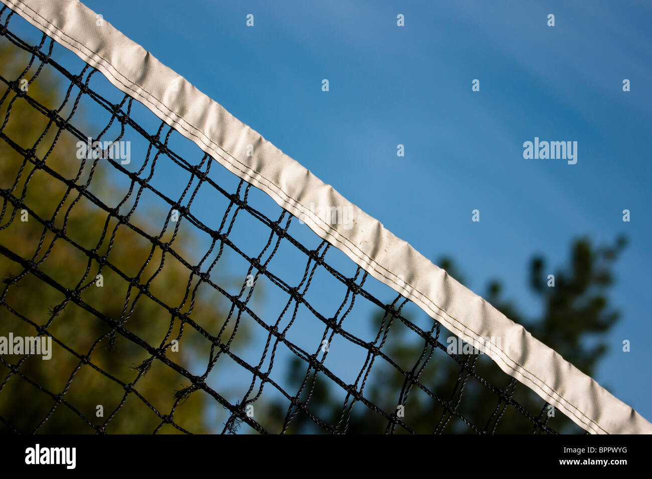Perspective view of tennis net Stock Photo - Alamy