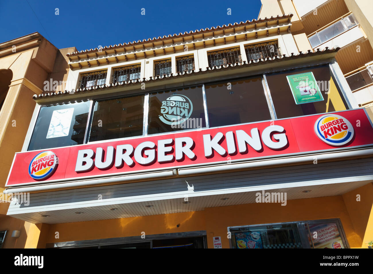 Burger King fast food restaurant in Torremolinos, Malaga Province ...