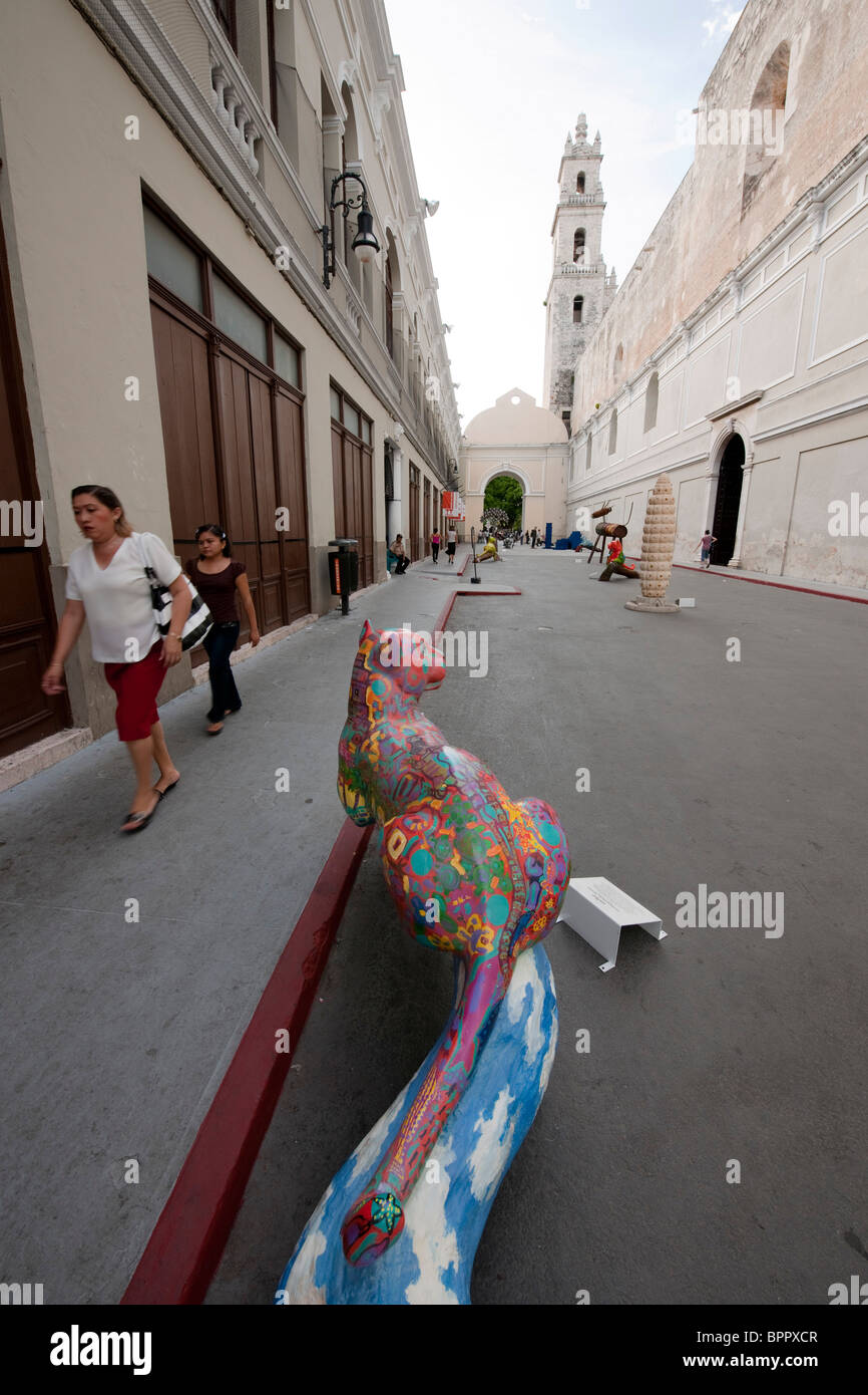 Art displayed in the Art museum, MACAY, Merida, the Yucatan, Mexico ...