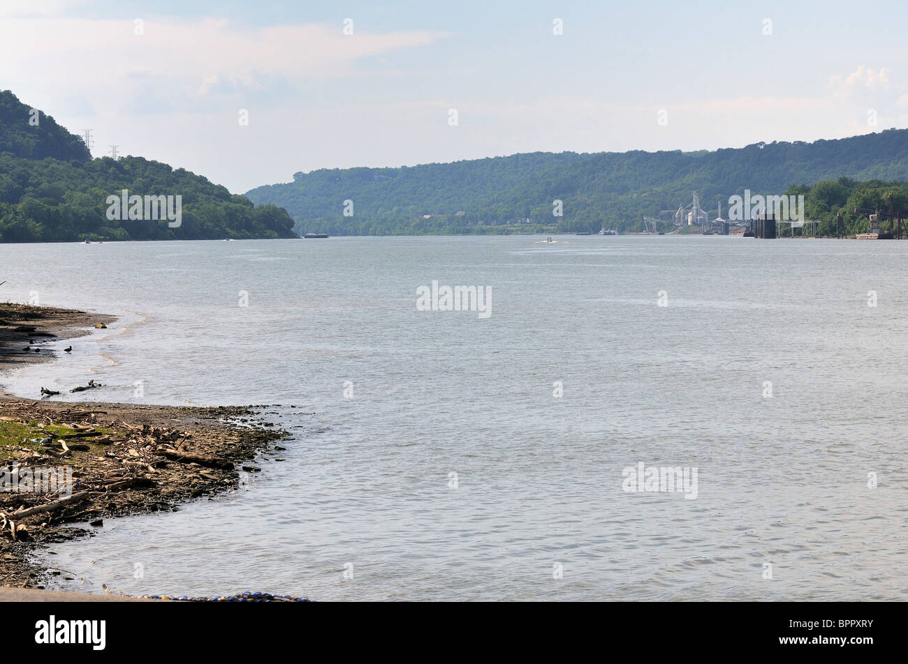 View of the Ohio River between Cincinnati, Ohio and Constance, Kentucky ...
