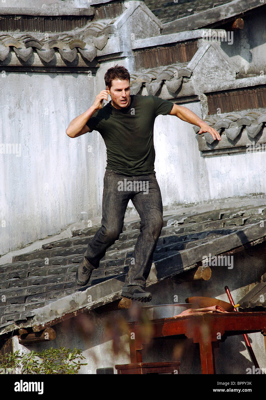 Tom Cruise As Ethan Hunt Film Title Mission High Resolution Stock ...