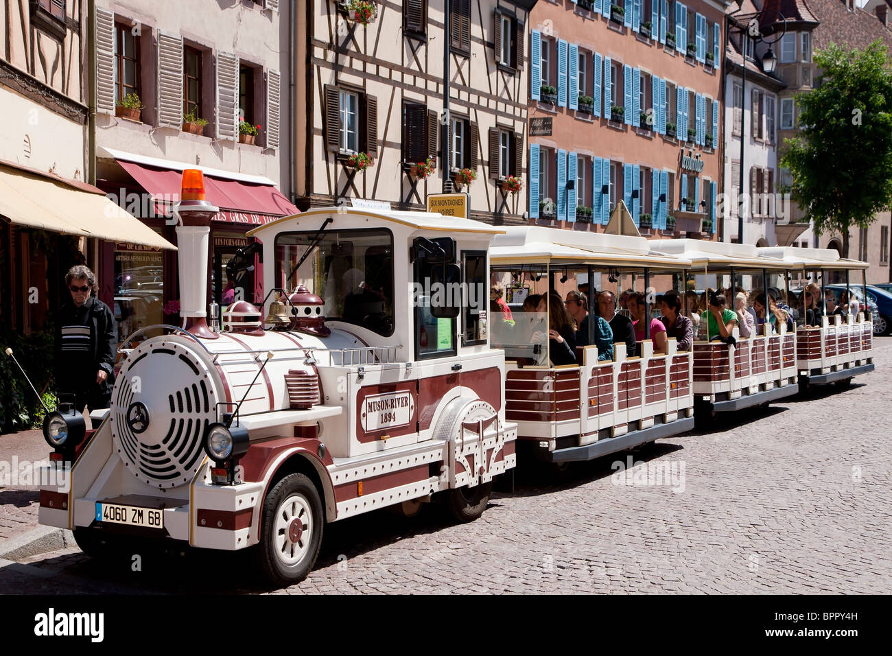 The sightseeing train in Colmar Stock Photo - Alamy