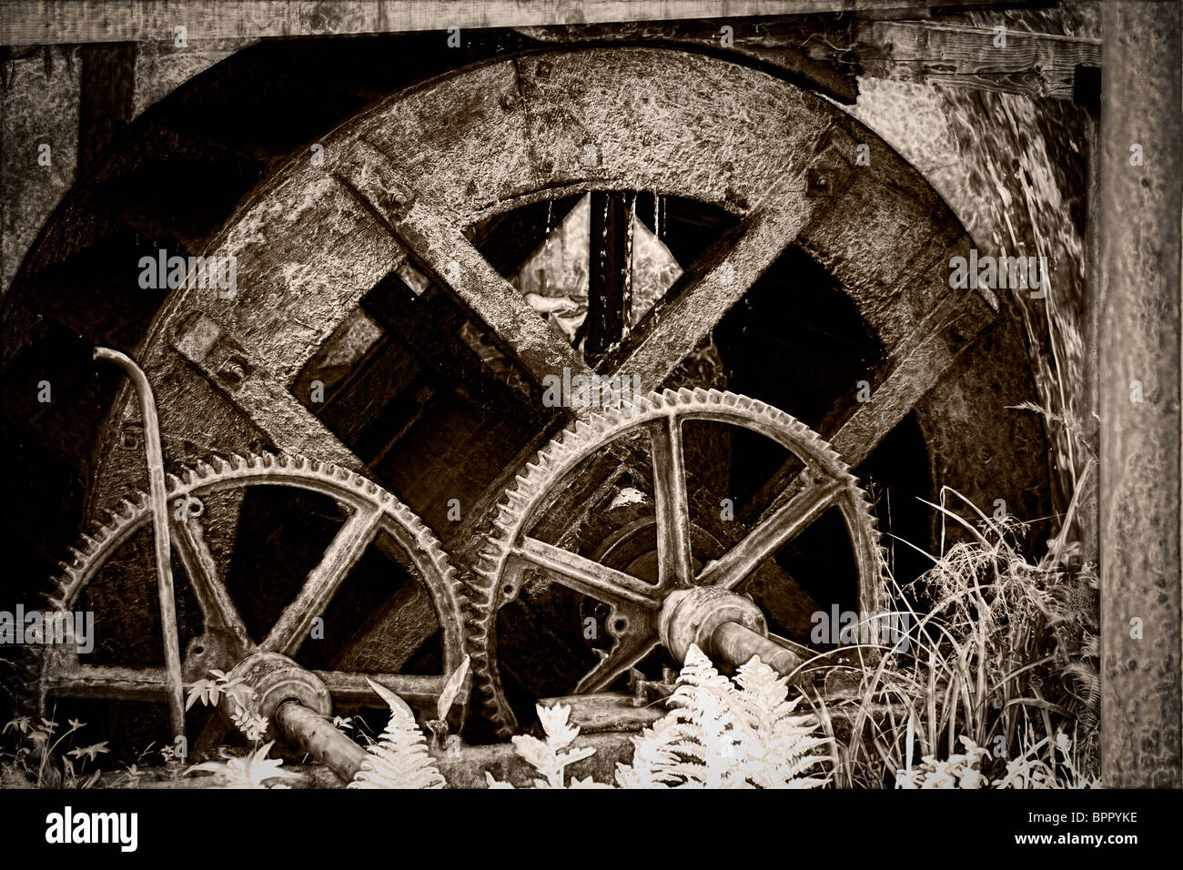 Watermill wheels in countryside Romania Stock Photo - Alamy