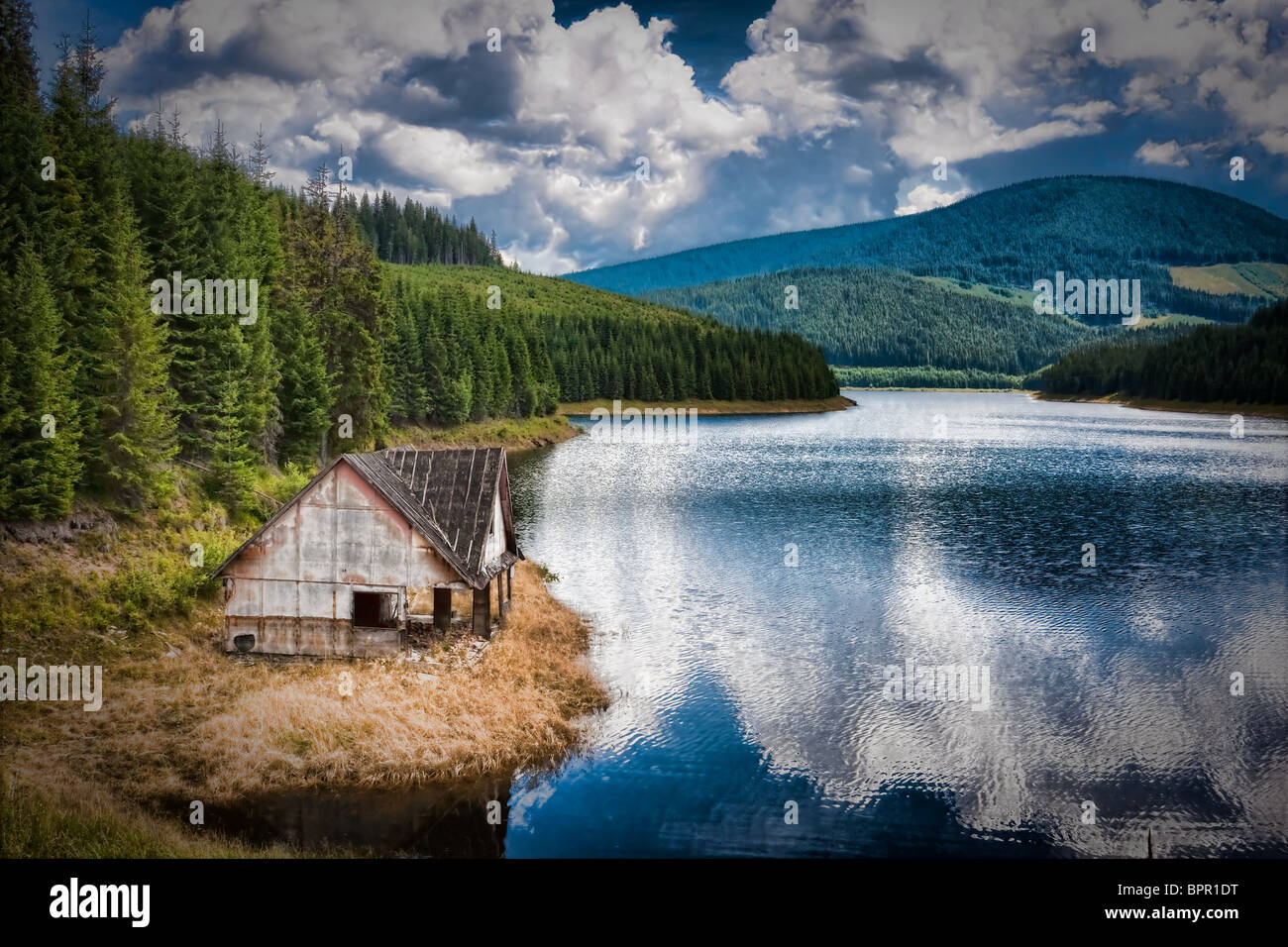 Oasa Lake in the Carpathian Mountains, Romania Stock Photo - Alamy