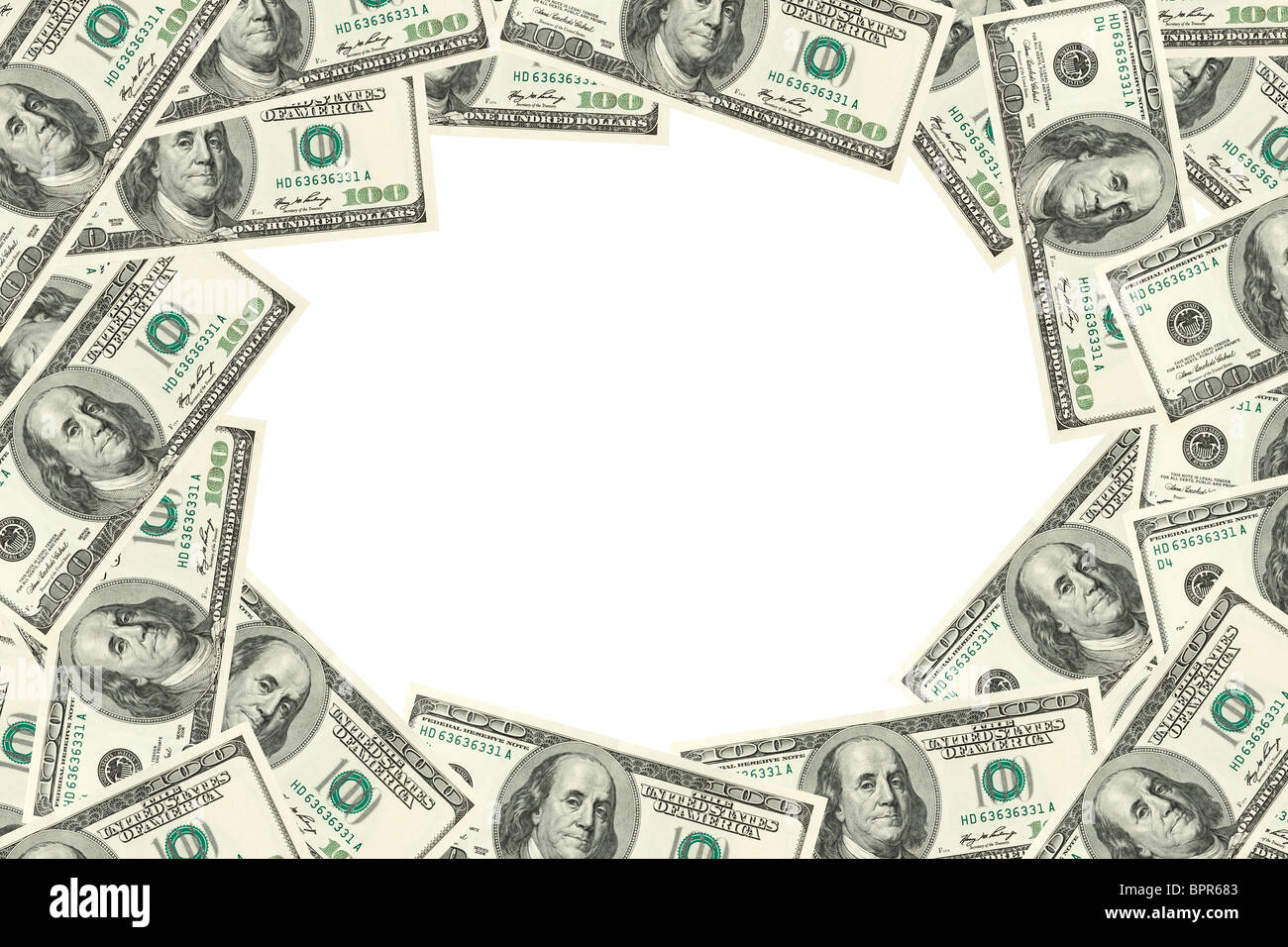 Frame made of hundred dollars banknotes Stock Photo - Alamy