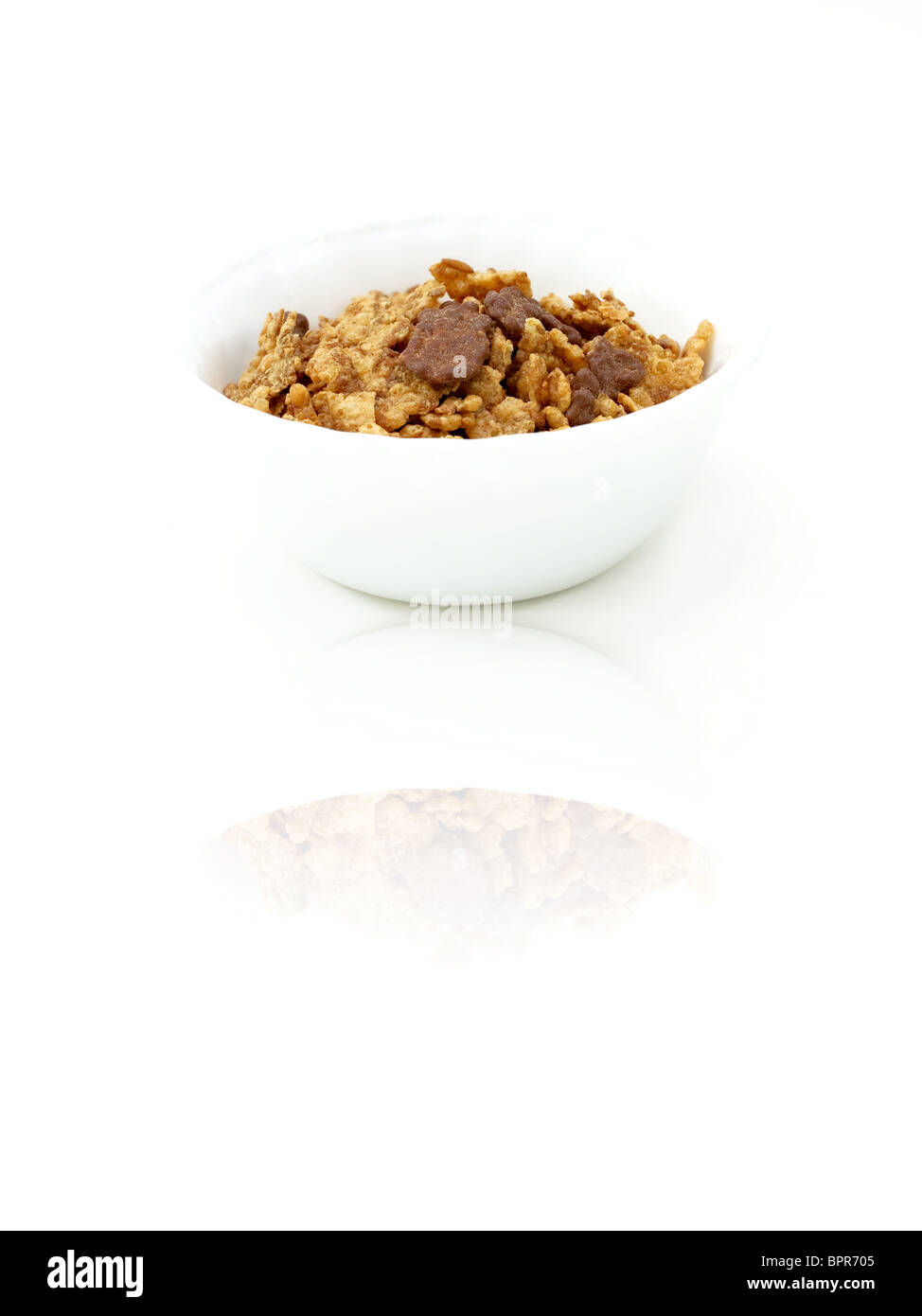 Delicious cereals in a white bowl isolated on white background Stock ...