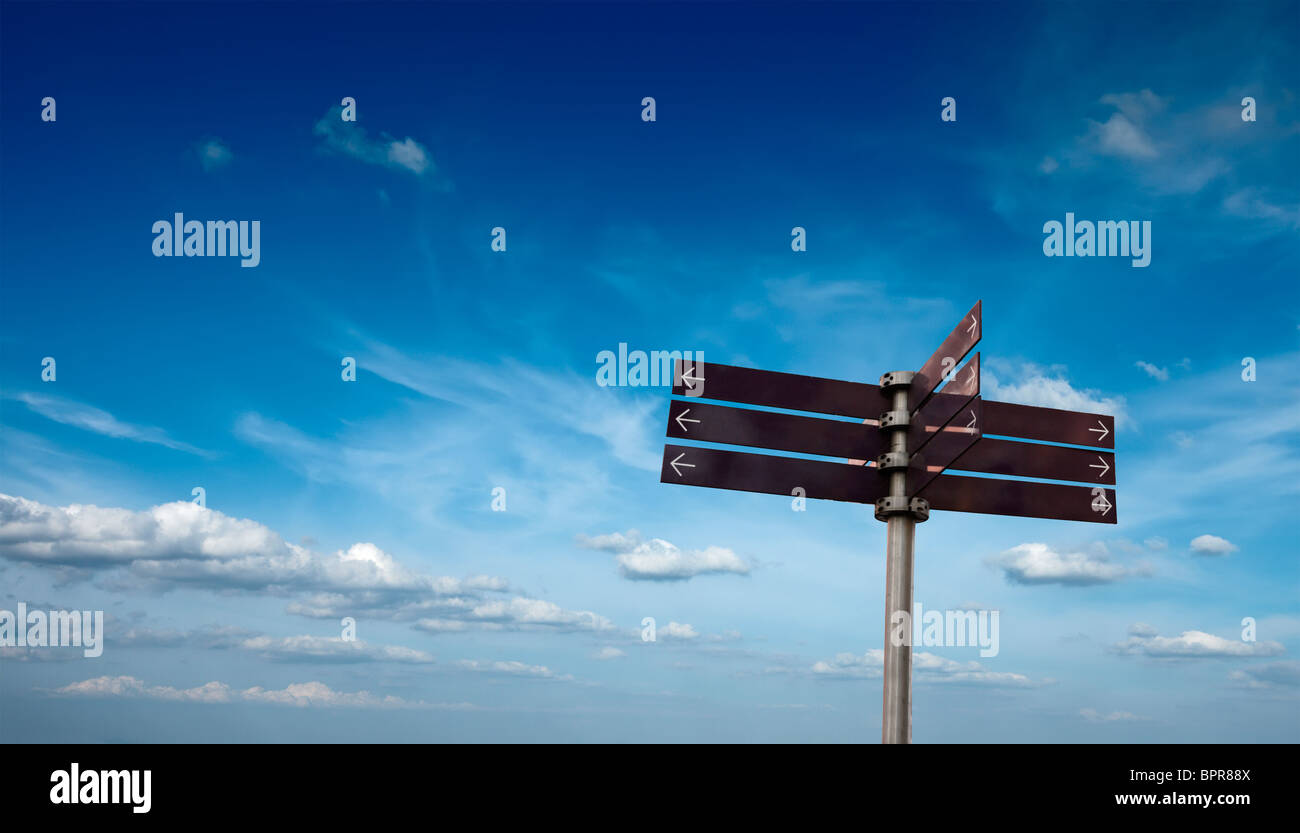 Signpost in sky Stock Photo - Alamy
