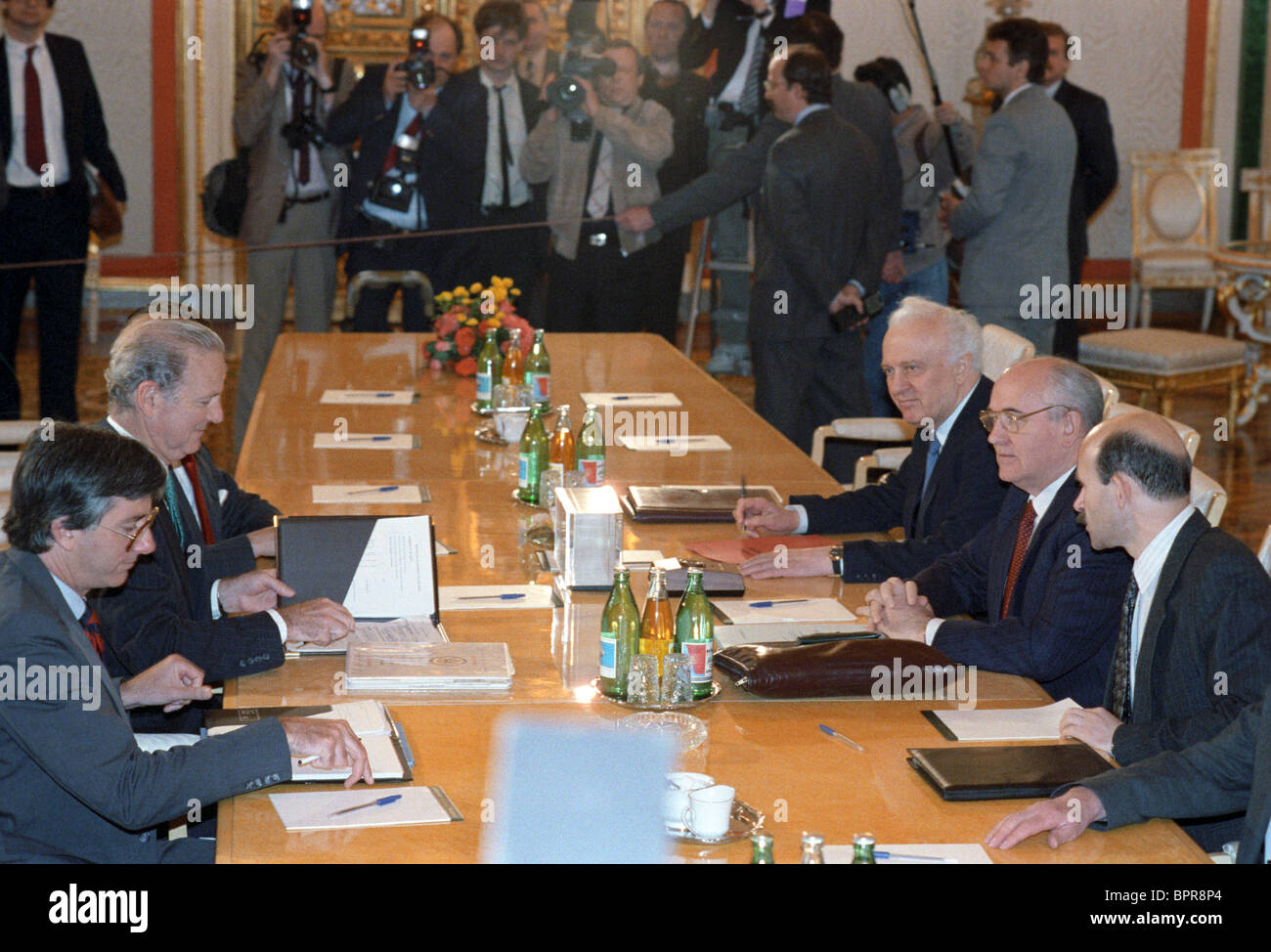 Mikhail Gorbachev Meets James Baker High Resolution Stock Photography ...