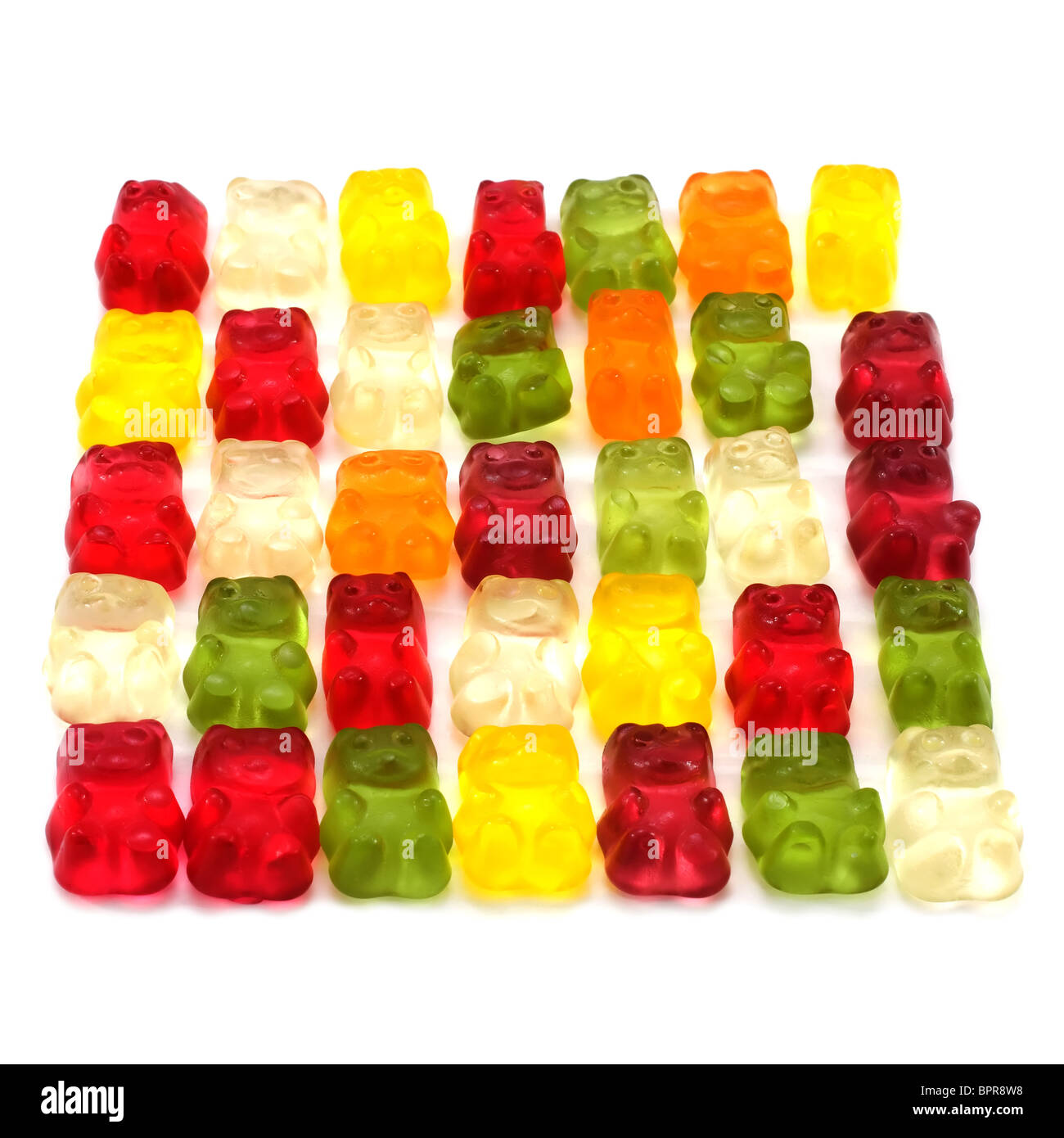 Gummy bears isolated on white background Stock Photo - Alamy
