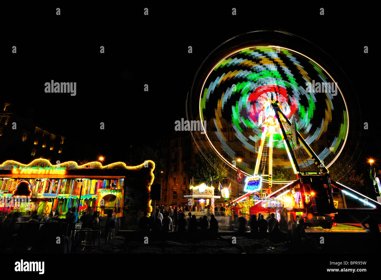 Fairground ride spinning wheel in hi-res stock photography and images ...