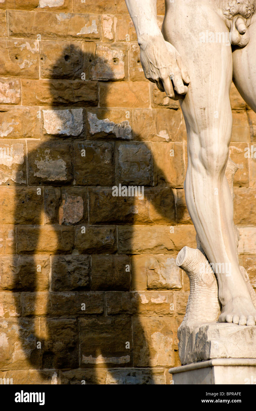 ITALY Tuscany Florence Shadow of replica statue of David by ...