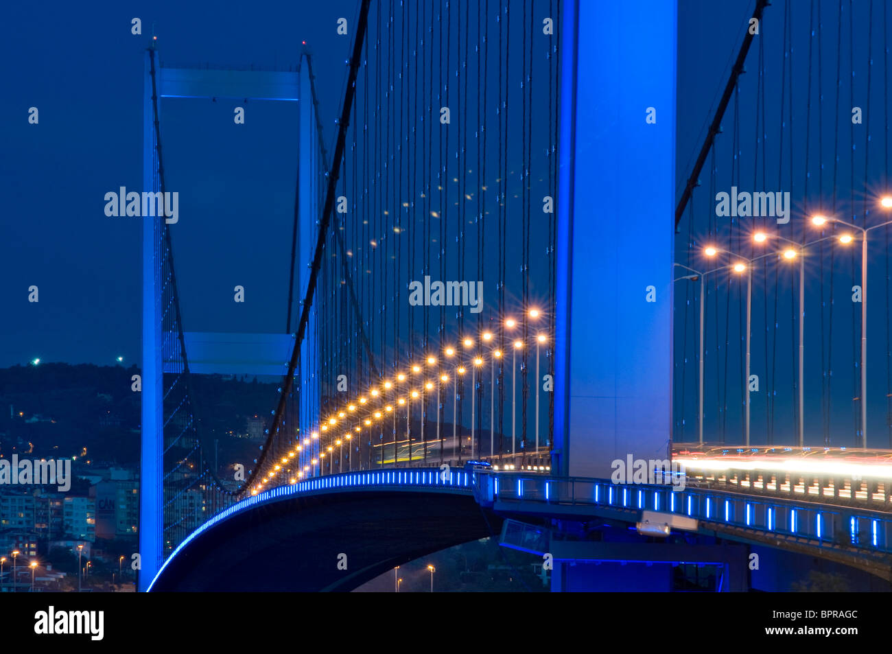 Bosporus Bridge at night Istanbul Turkey Stock Photo - Alamy