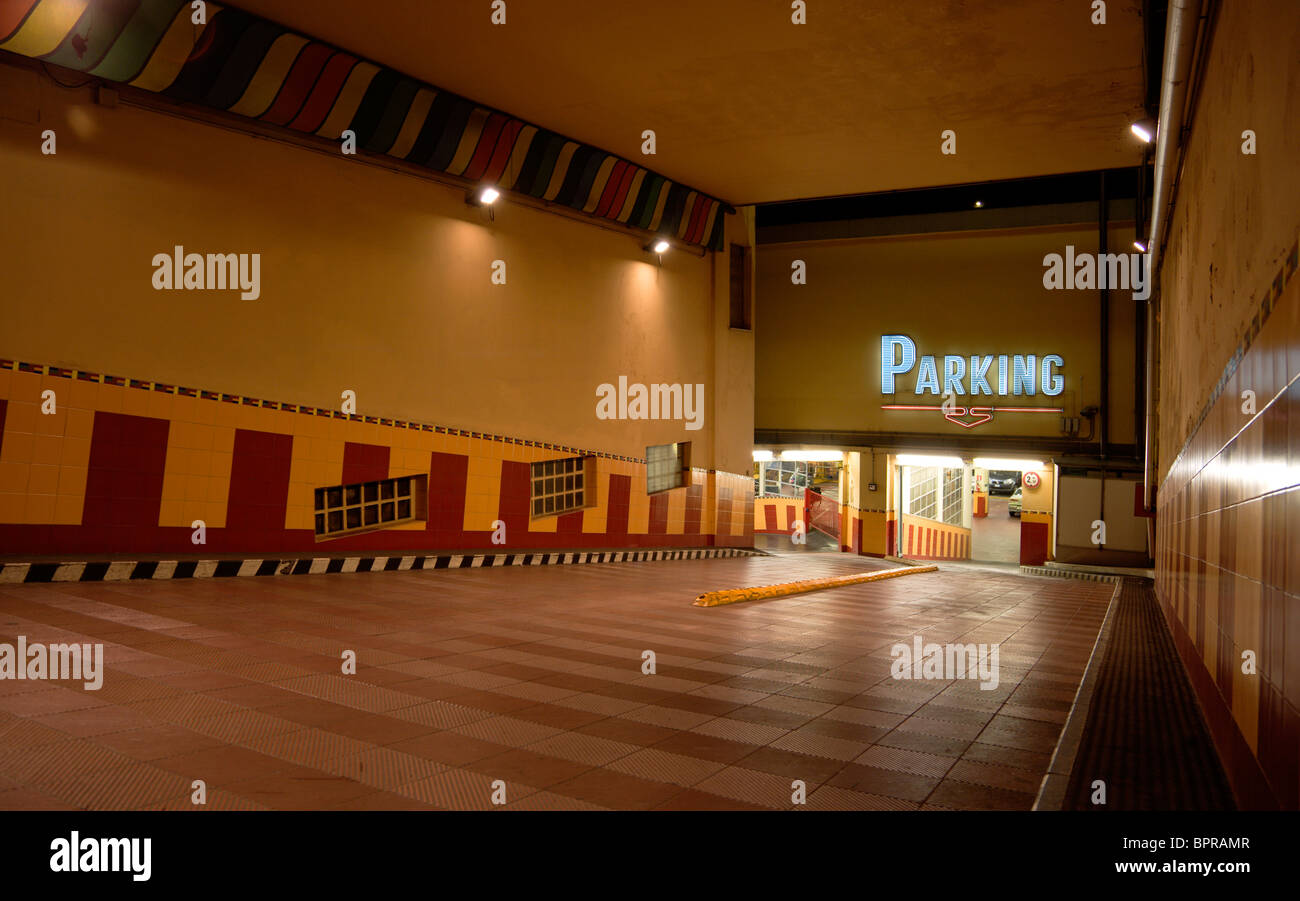 Underground Parking Ramp Florence Tuscany Italy Stock