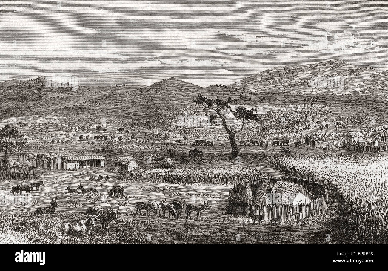 A settlement in Kouihara, West Africa, in the 19th century Stock Photo ...