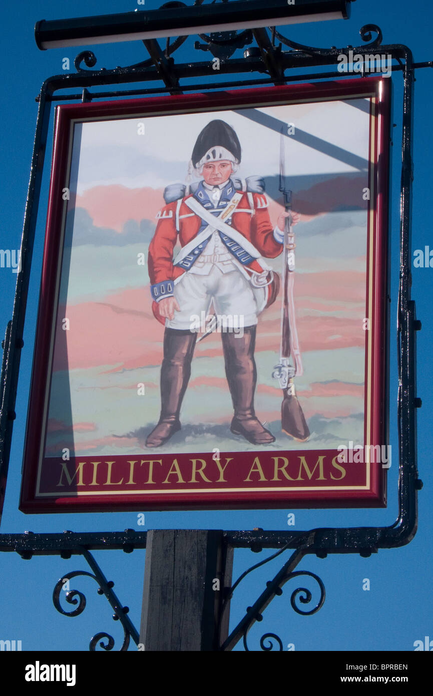 Pub sign Military Arms in Sandbach Cheshire UK Stock Photo - Alamy