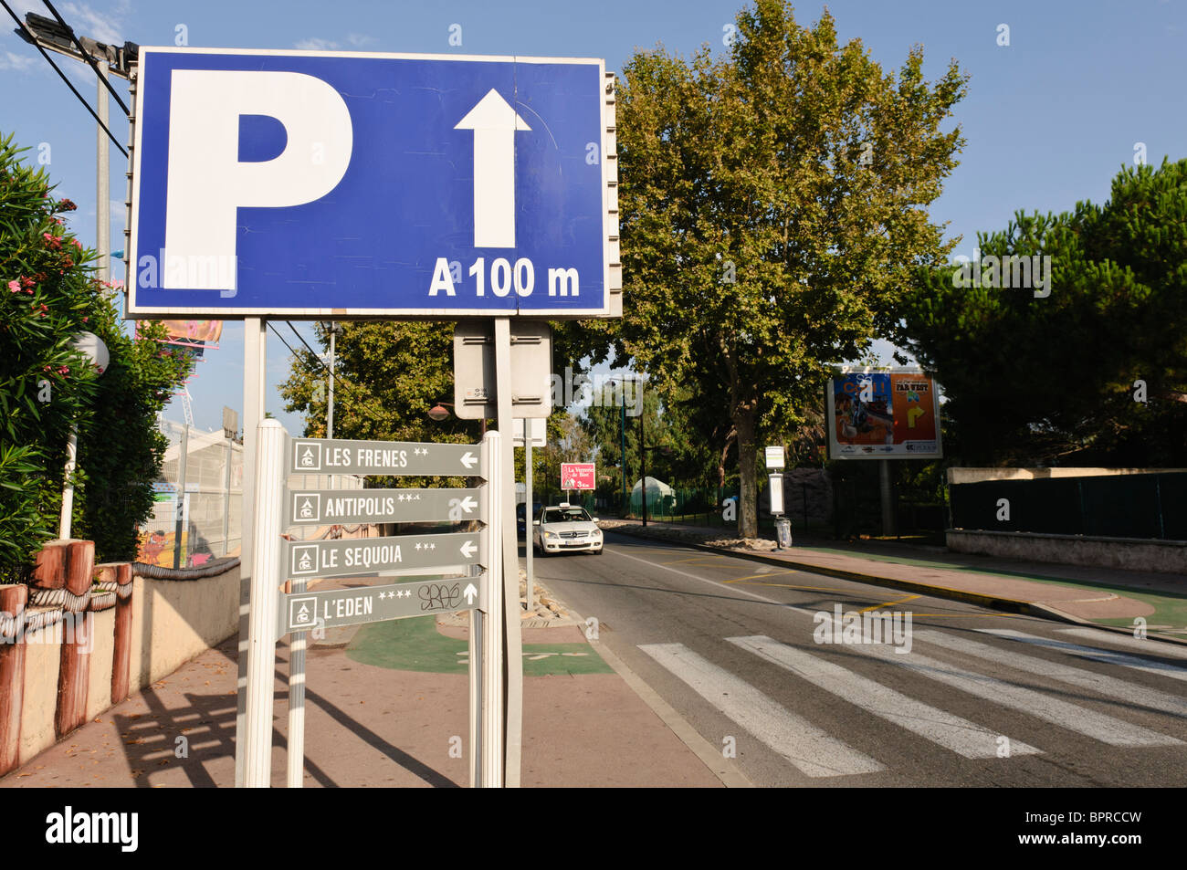 Car park sign in France Stock Photo - Alamy