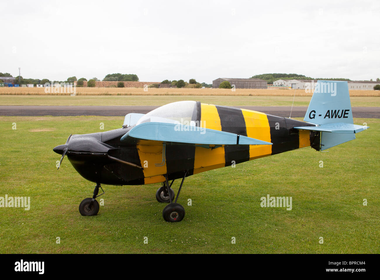 Tipsy T.66 RA45 Series 3 Nipper G-AWJE parked on the grass at Breighton ...
