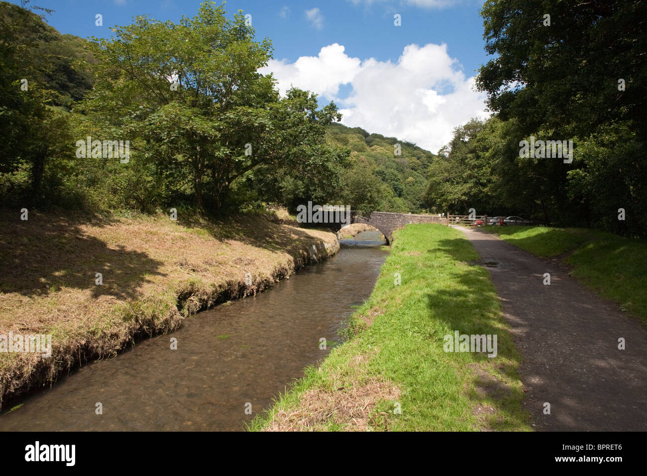 Pentewan; path and stream; Cornwall Stock Photo - Alamy