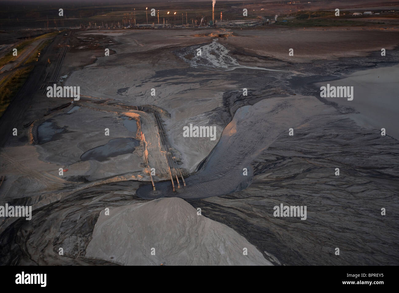 Tailings Pond outflow pipes from the Bitumen Separation Plant, Suncor ...