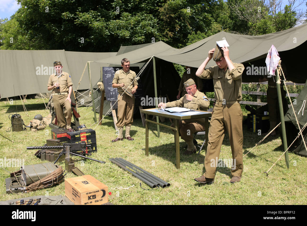 WW2 Reenactment Members wearing the uniforms of men in the 29th ...
