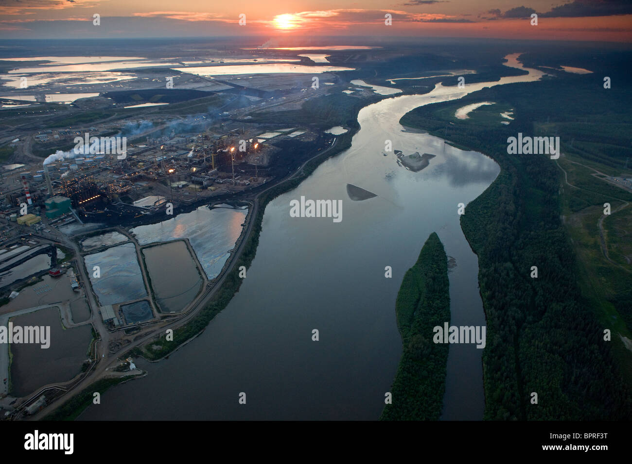 Suncor Upgrader Facility and Millennium Mine Site along the Athabasca ...
