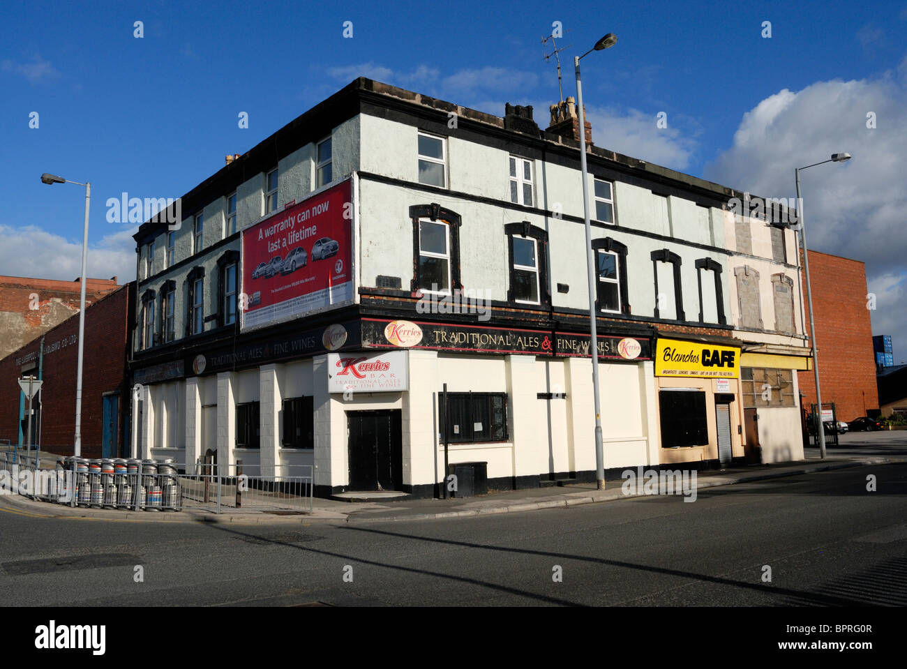 Closed public house and Blanches Cafe. Businesses along Regent Road ...