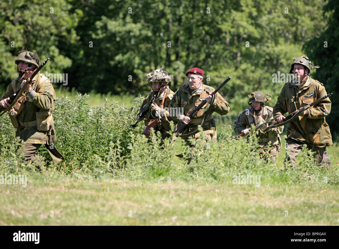 WW2 Reenactment members of the British Parachute Regiment taking part ...