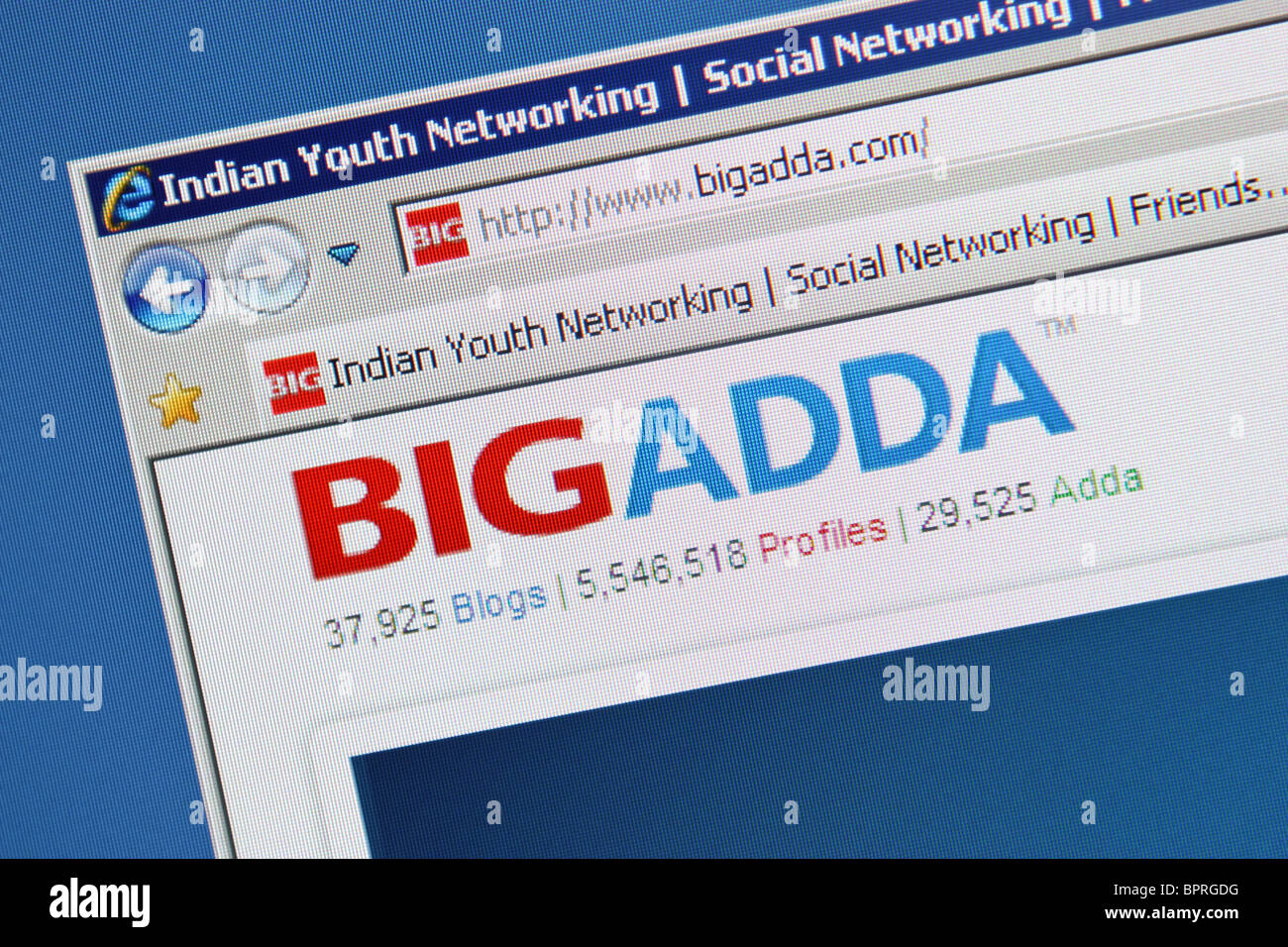bigadda bigadda.com indian youth social networking Stock Photo - Alamy