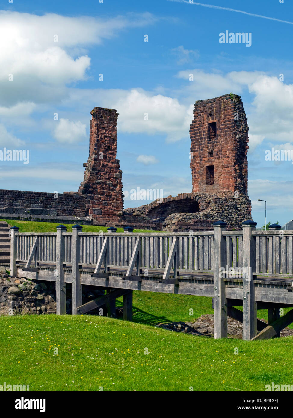 Ruins ruin of Penrith Castle in summer Cumbria England UK United ...