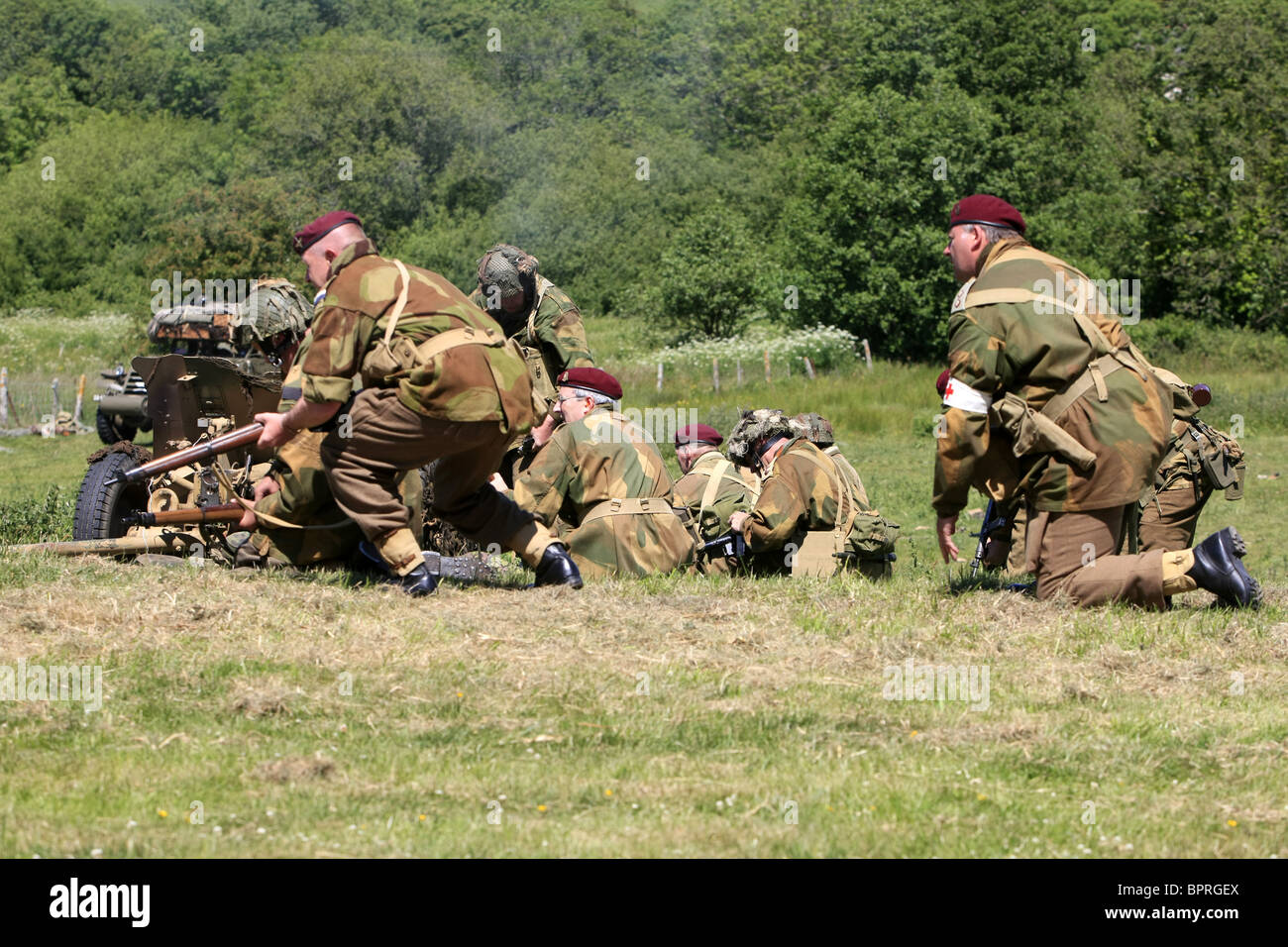 WW2 Reenactment members of the British Parachute Regiment taking part ...