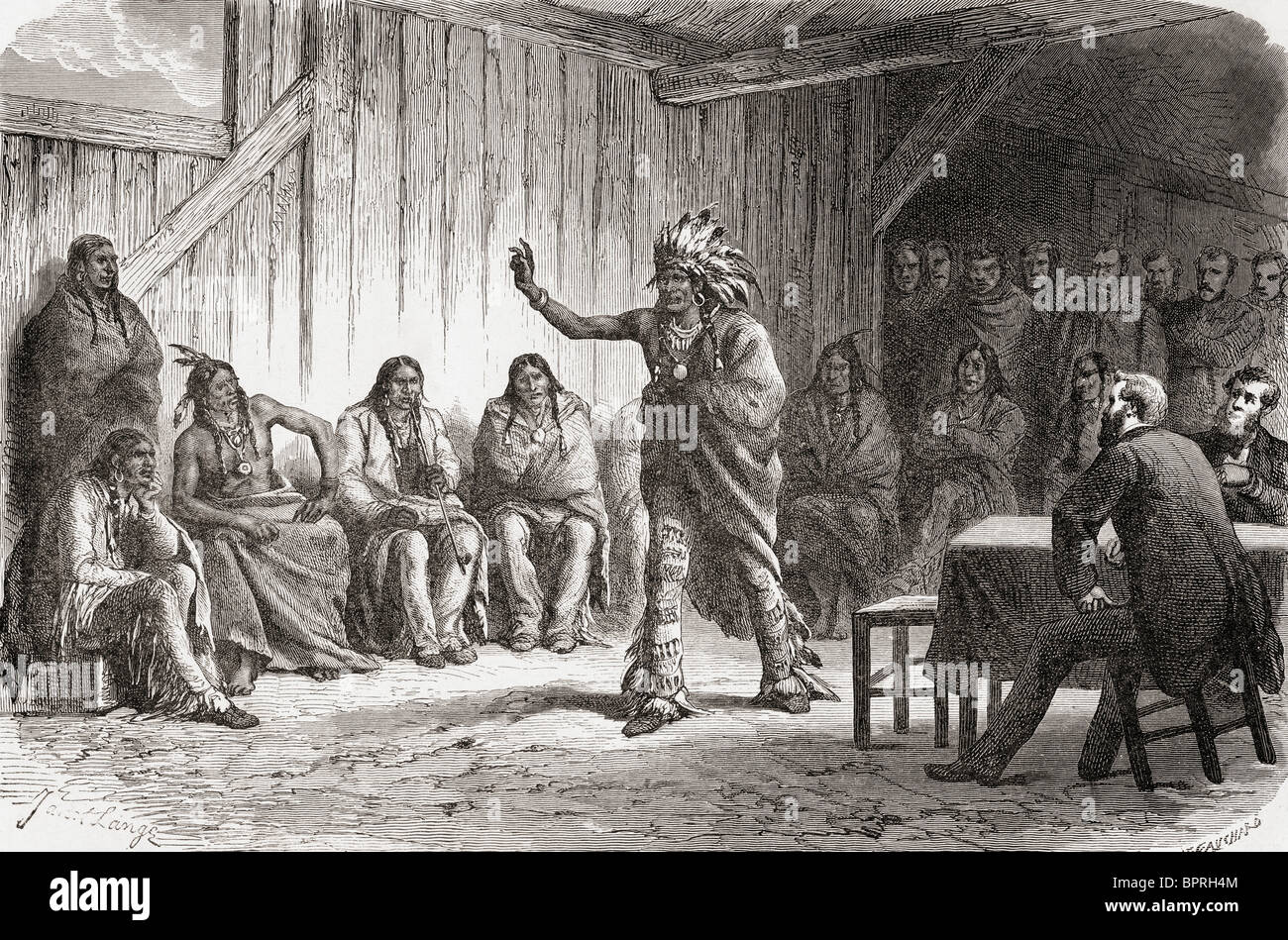 Crow Indian Chief Bear´s Tooth at the great peace council at Fort ...