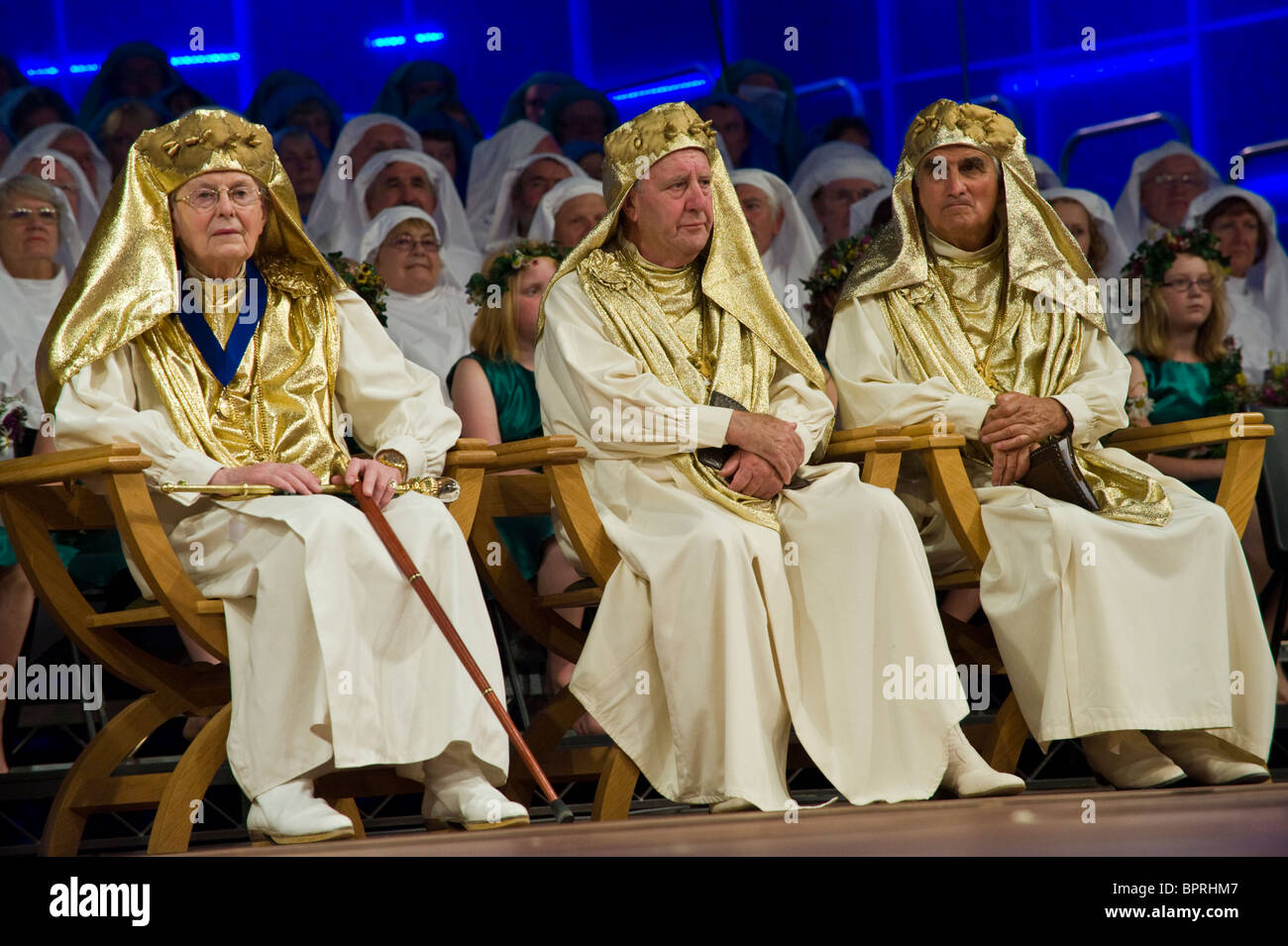 Forner Archdruids of Gorsedd of Bards on stage for Ceremony during ...