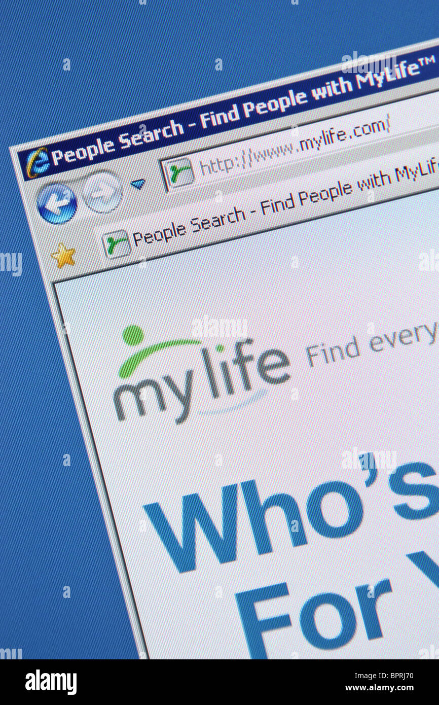 mylife mylife.com people search social networking Stock Photo - Alamy