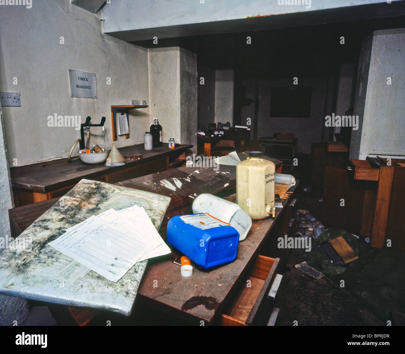 abandoned laboratory in a derelict factory called abm Stock Photo - Alamy