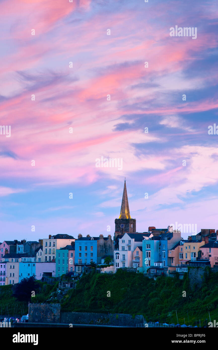 Tenby church sunset hi-res stock photography and images - Alamy
