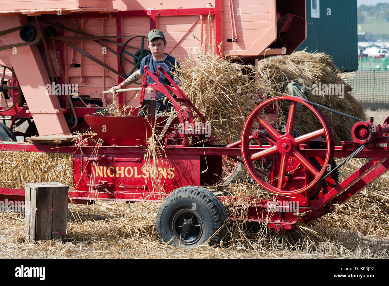 Vintage threshing and baling machines at the Great Dorset Steam fair ...
