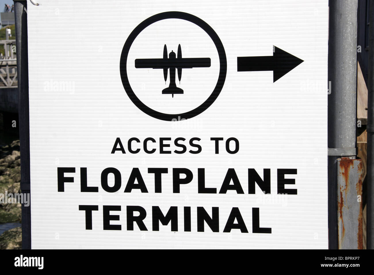 Floatplane Terminal sign, Vancouver, British Columbia, Canada Stock ...