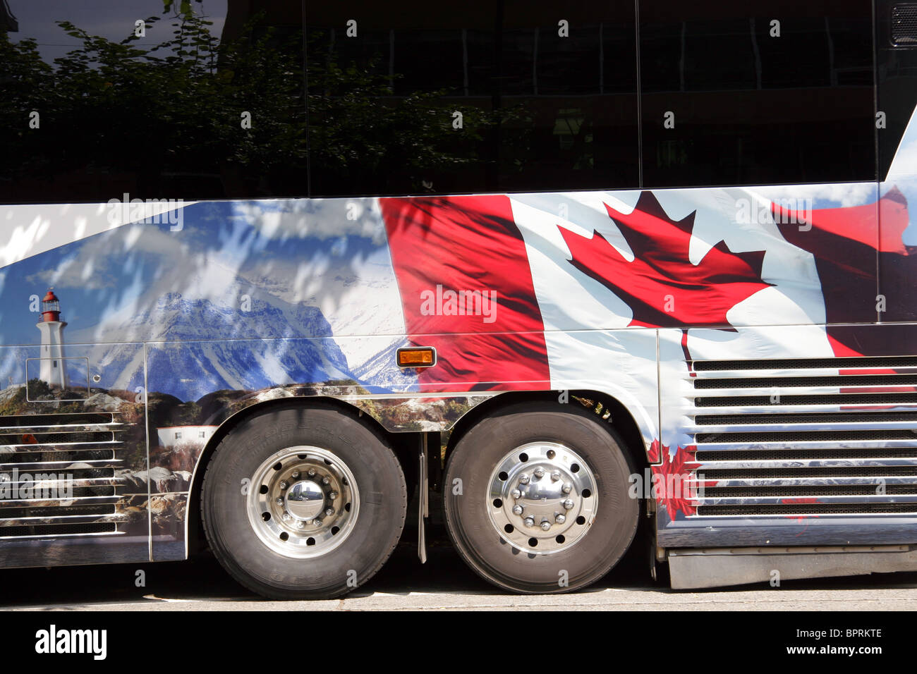 Detail of a Canadian passenger coach, Vancouver, British Columbia ...