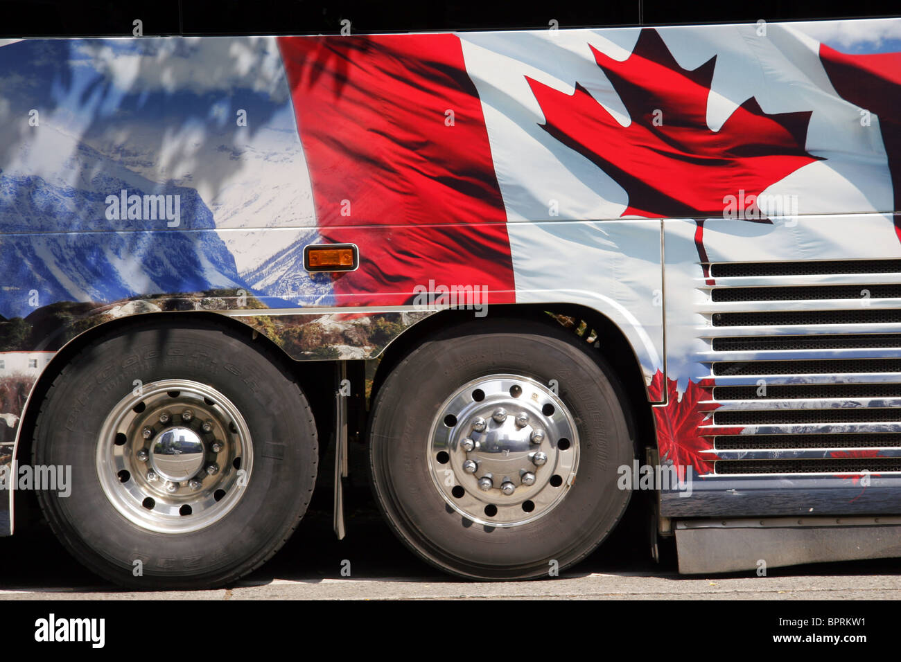 Detail of a Canadian passenger coach, Vancouver, British Columbia ...