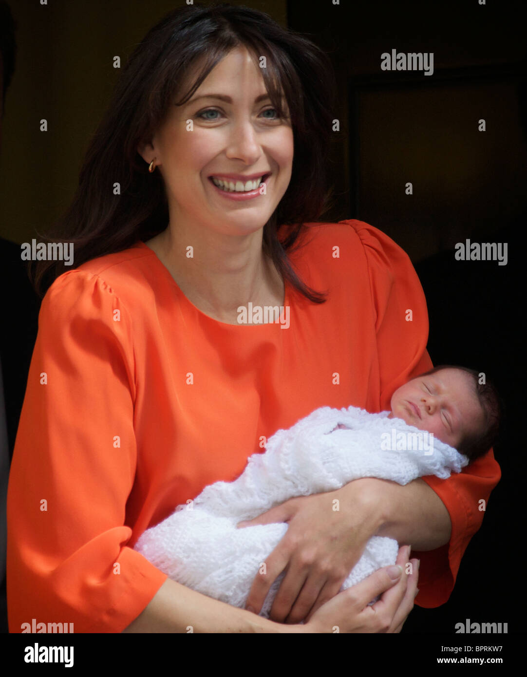 David and Samantha Cameron outside of 10 Downing street with there new ...