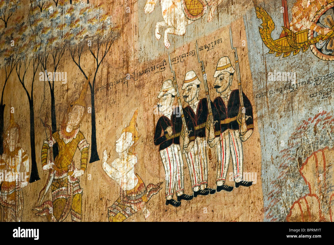 murals, Wat Bo, Siem Reap, Cambodia Stock Photo - Alamy
