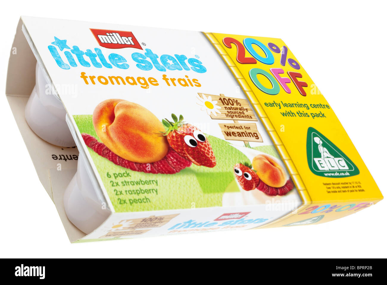 Six Packet of Muller Little stars fromage frais strawberry raspberry ...