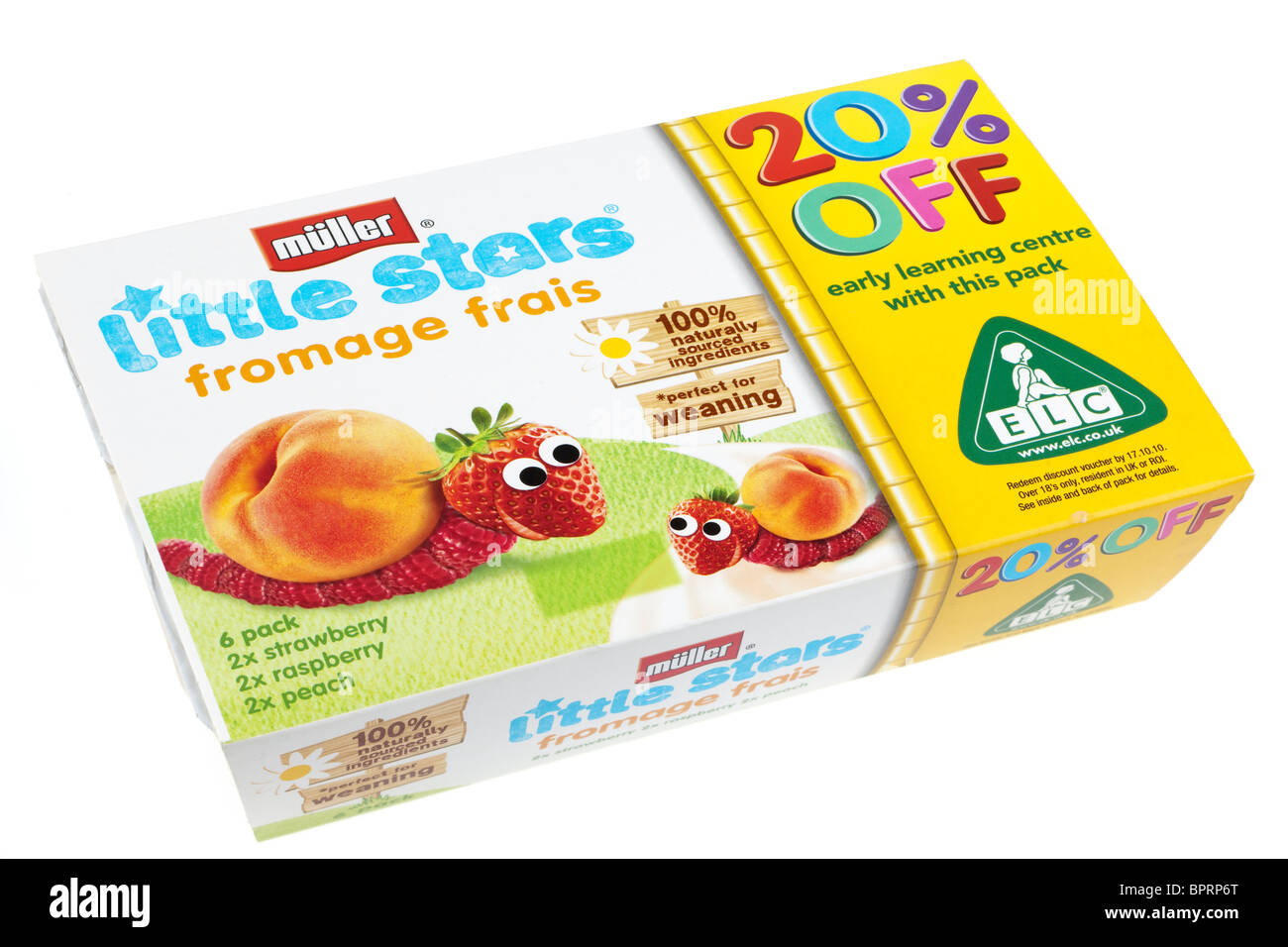 Six Packet of Muller Little stars fromage frais strawberry raspberry ...