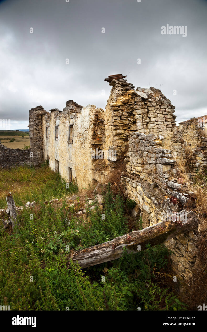Ruins of an abandoned village in northern Spain Stock Photo - Alamy