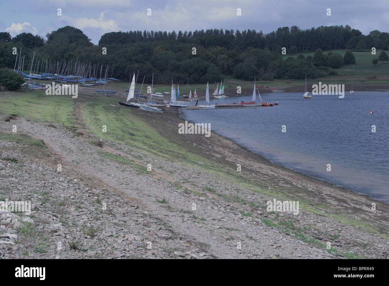 Wimbleball Lake showing a large drop in water after a summer of little ...