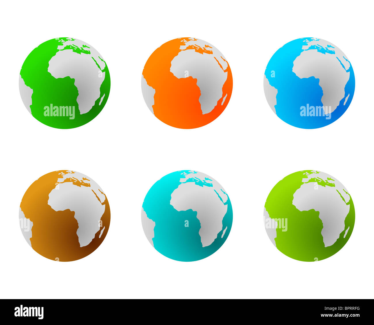 Globes in various colours Stock Photo - Alamy