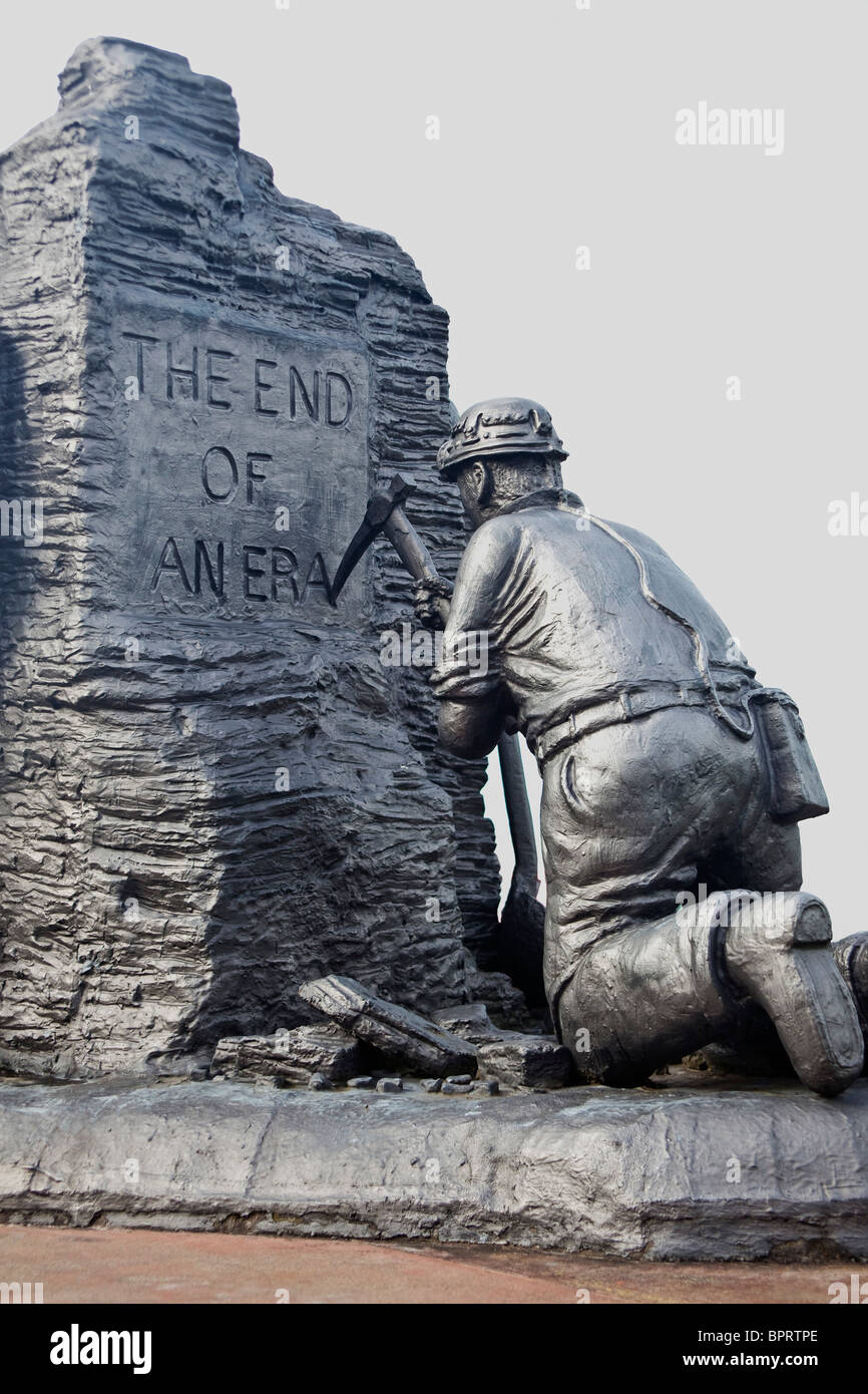 The mining monument on the harbour side at Whitehaven Cumbria England ...